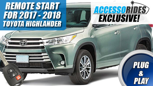Remote Start for Toyota Highlander Plug & Play 2017 2018 - KEY START ...